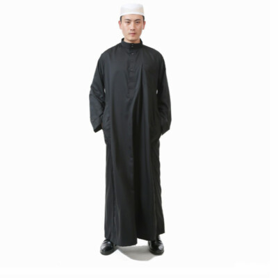 Men White Black Arab Robe Islamic Clothing Kaftan Dishdasha Arabic ...