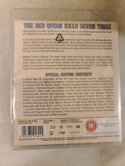 The Red Queen Kills Seven Times Blu-ray Region a B GIALLO Barbara ...