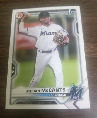 JORDAN McCANTS 2021 BOWMAN DRAFT BD-26 MIAMI MARLINS (FIRST PROSPECT ...