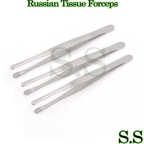 3 Pcs Russian Tissue Forceps 6" Surgical Dental Instruments German ...