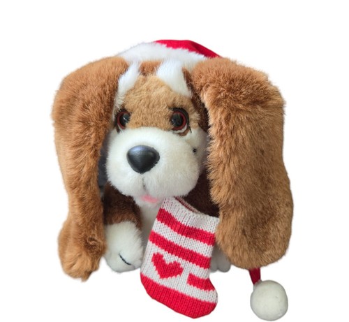 Applause Dog Plush Kris Christmas Plush Stocking Cap 12 Inch Stuffed ...