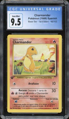 1999 Pokemon SPANISH 1st Edition Base Set Charmander 46/102 CGC 9.5 GEM ...