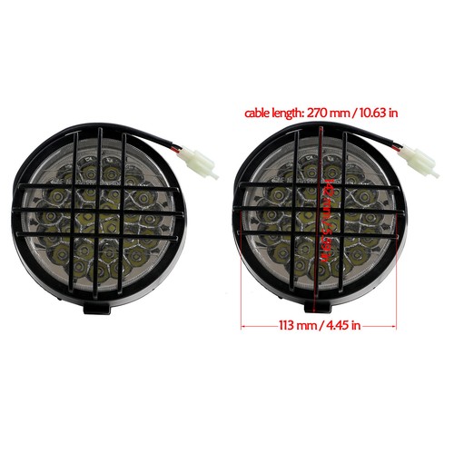 Pair 2 wire LED Head Light ATV Yamaha Banshee lens bulbs lights Grills ...