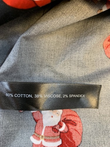 Santa Claus Christmas Shirt Mens L All Over Print Denim & Flower Button ...