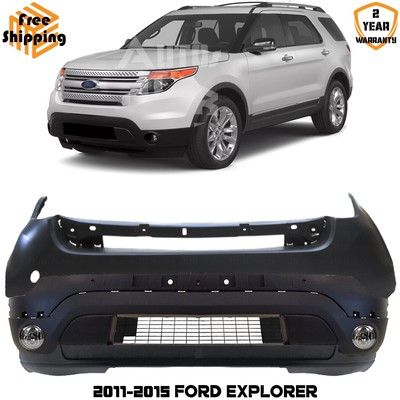 Front Bumper Cover Fasica & Fog Light Assembly Kit For 2011-2015 Ford ...
