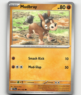 Mudbray Pokemon • Common • 091/162 Temporal Forces | eBay