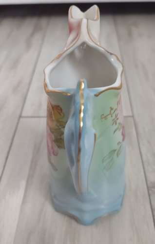 RS PRUSSIA Miniature Pitcher Hand Painted Rose Design w/Gold Trim 5 1/4 ...