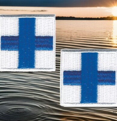 Maritime Signal Flag Letter X Patch Embroidered X-ray (1 1/4" in) Lot ...