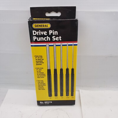PIN PUNCH 5 PCS EXTRA LONG DRIVE PIN PUNCH SET SPC76 MADE IN USA BRAND ...
