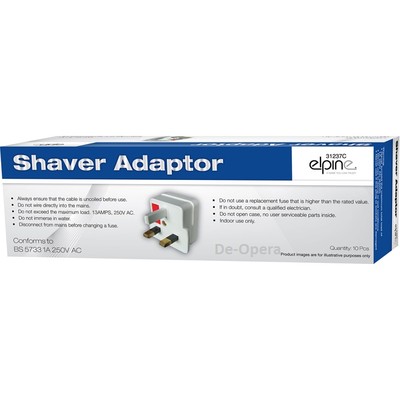 Shaver Adaptor Plug Shaving Toothbrush Adapter Epilators Bathroom 1A UK ...