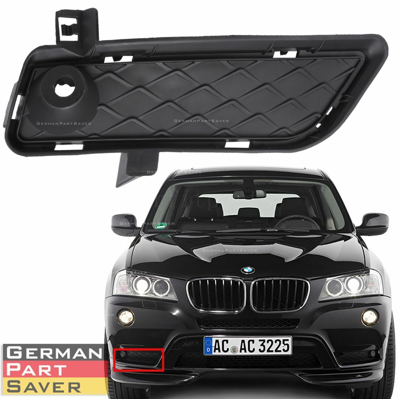 Front Right Bumper FogLight Grille Fits For BMW F25 X3 2011-2014 ...