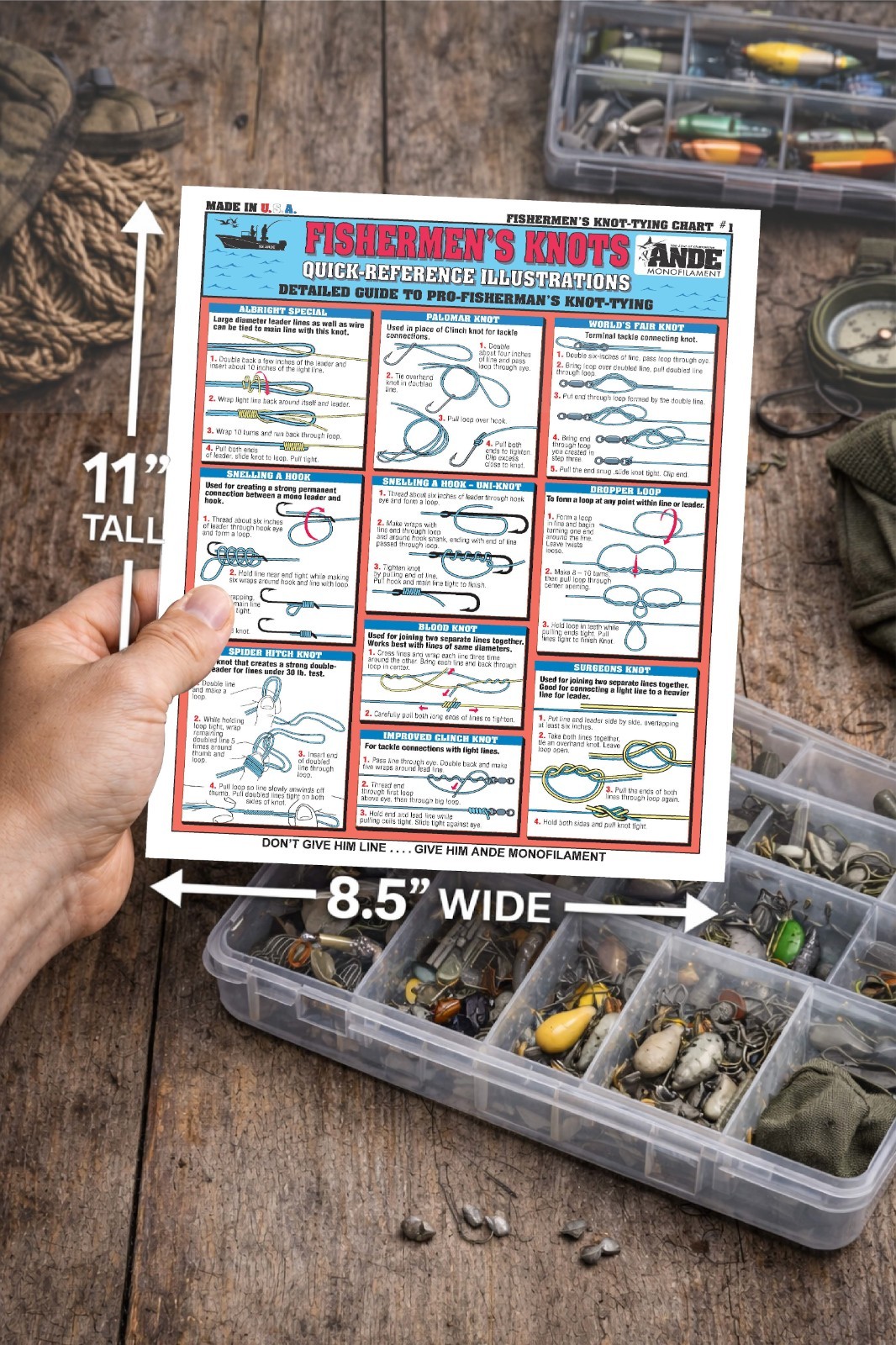 Fishing Knot Tying Guide #1- Waterproof Reference to 18 Easy Fishing ...