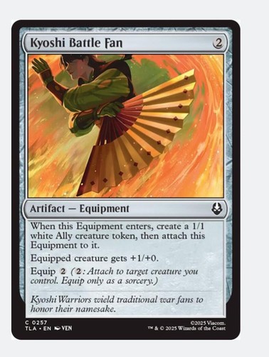 Kyoshi Battle Fan | MTG TLA Avatar | Artifact Equipment Ally Token ...