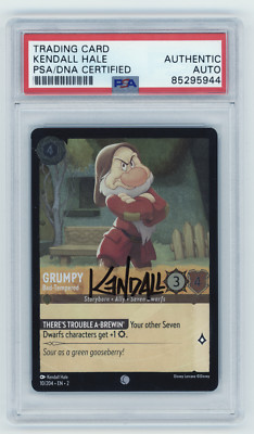 PSA Signed Kendall Hale Disney Lorcana Grumpy Bad-Tempered 10/204 ...