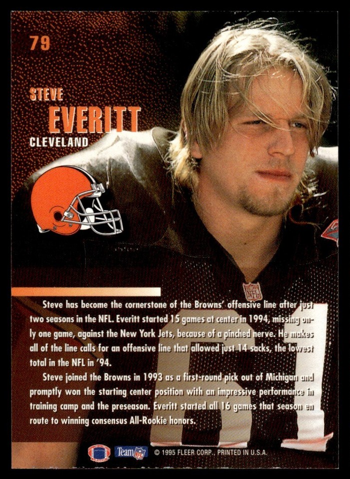 1995 Fleer Steve Everitt Cleveland Browns #79 | eBay