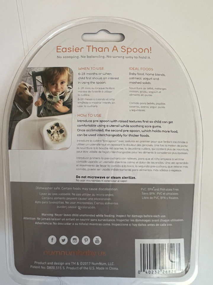 Num Num Pre-Spoon Gootensils - Baby's First Spoon for Baby's 6+ Months ...