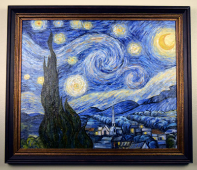 Vincent Van Gogh Starry Night Oil Painting Reproduction, Framed 20x24in ...