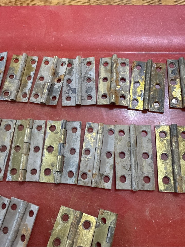 38 Antique Vintage Cabinet Door Hinges Narrow Classic Solid Brass Big ...