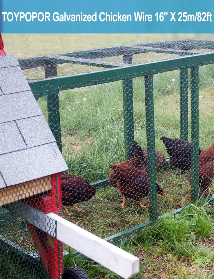 16in x 82ft Chicken Wire, 40cm x 25m Poultry Wire Netting Hexagonal ...