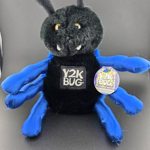 Y2K Bug Plush Toy 2000 Vintage Collectible w/ Tag Blue Black 6" Stuffed ...