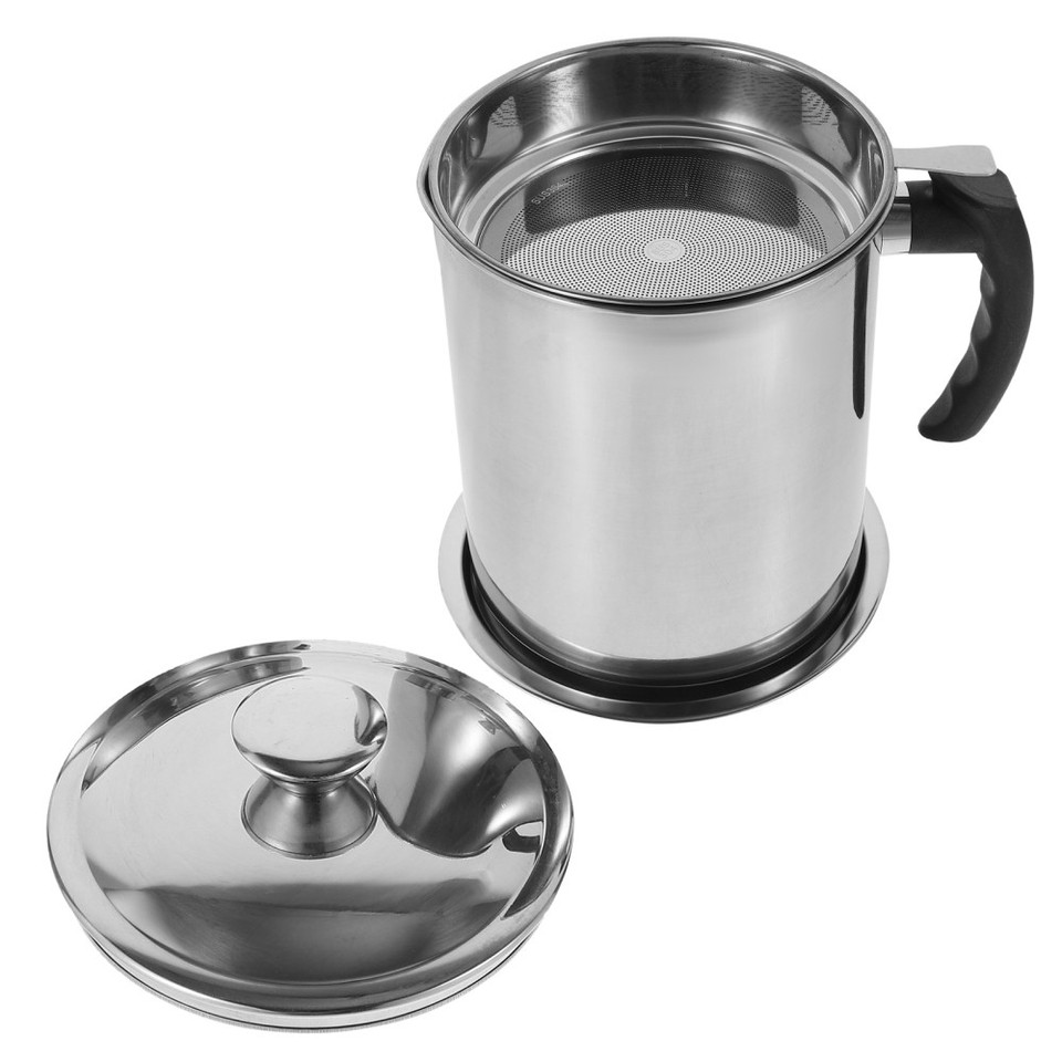 2 .2L Stainless Steel Lard Tank Container for Kitchen Cooking Oil Can ...