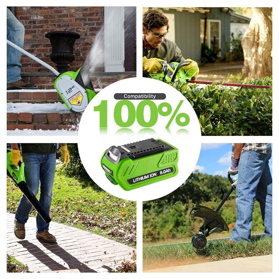 40V For Greenworks G-MAX Lithium Battery 29472 29462 29252 20202 40 ...