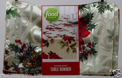 Christmas Food Network Juniper Berry Table Runner 14x72 in NIP | eBay