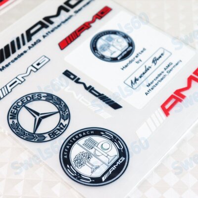 Reflective Decal Sticker 9pcs For AMG Mercedes Benz Set Car Door Window ...