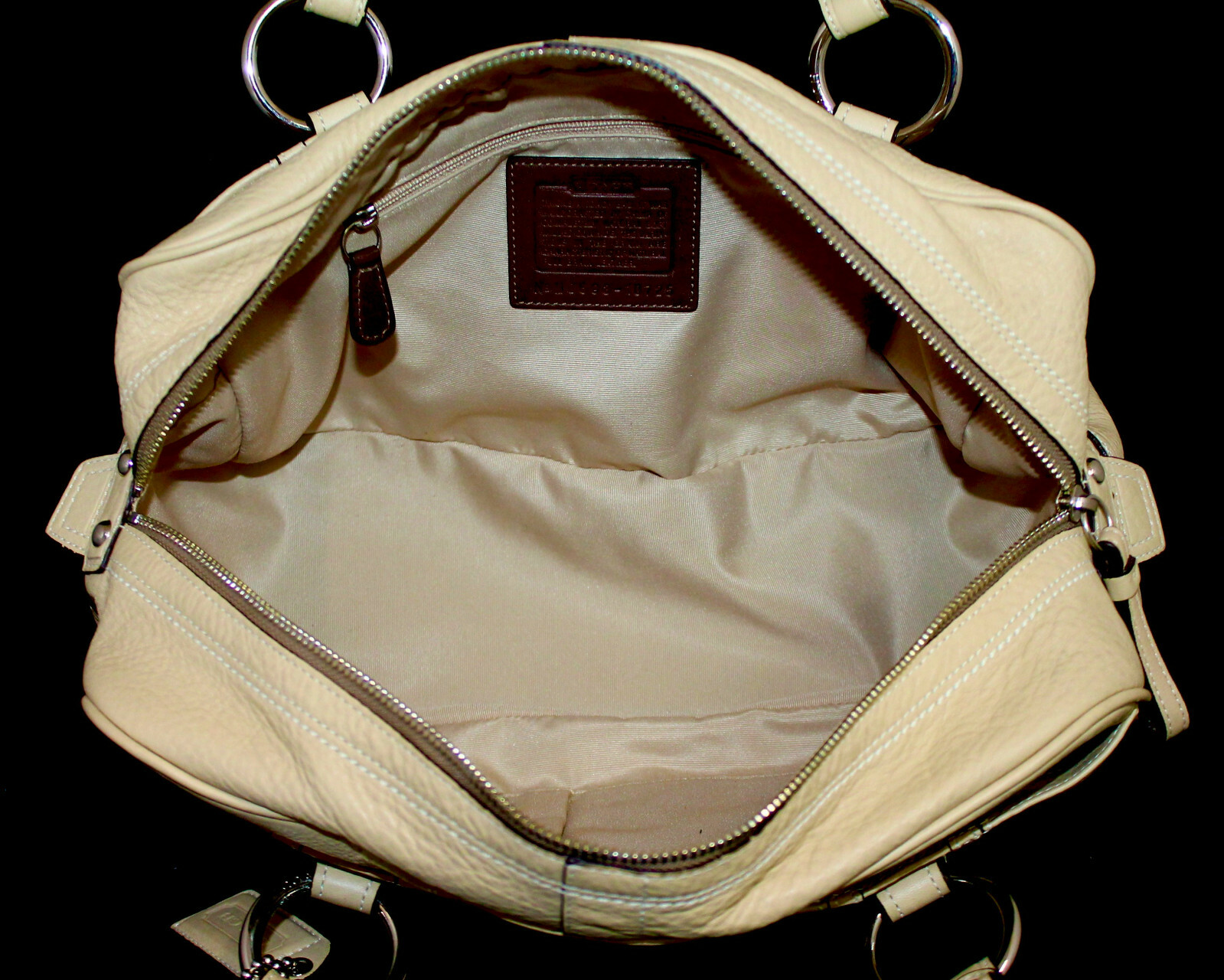 COACH Hamilton Satchel 10725 in Cream Pebbled Leather… - Gem