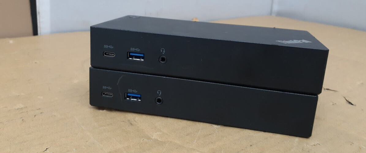 Lot of 2 Genuine Lenovo Thinkpad USB-C Dock USB 3.0 4K Plug and Display ...