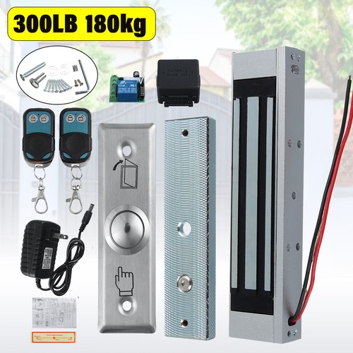 Door Access Control System Electric Magnetic Lock w/ 2 Wireless Remote ...