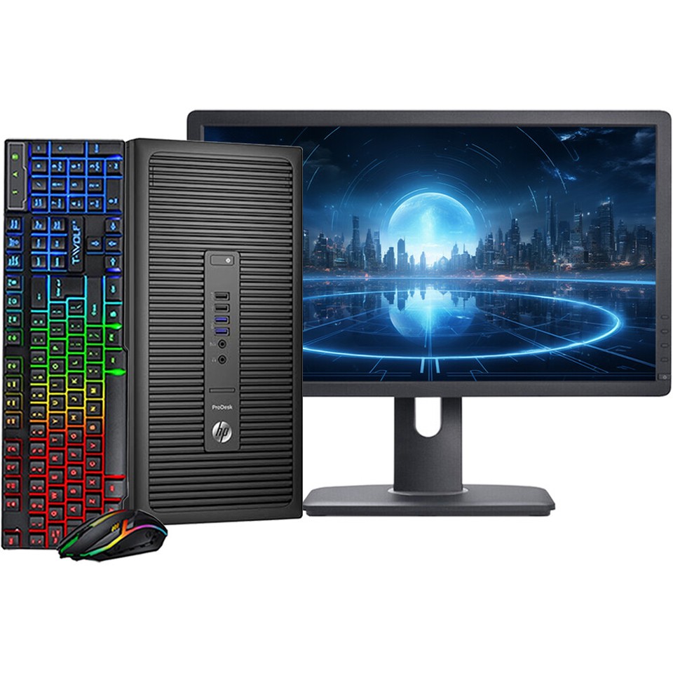 HP Gaming Desktop Computer i5 16GB RAM 2TB HDD+256GB SSD 24in LCD ...