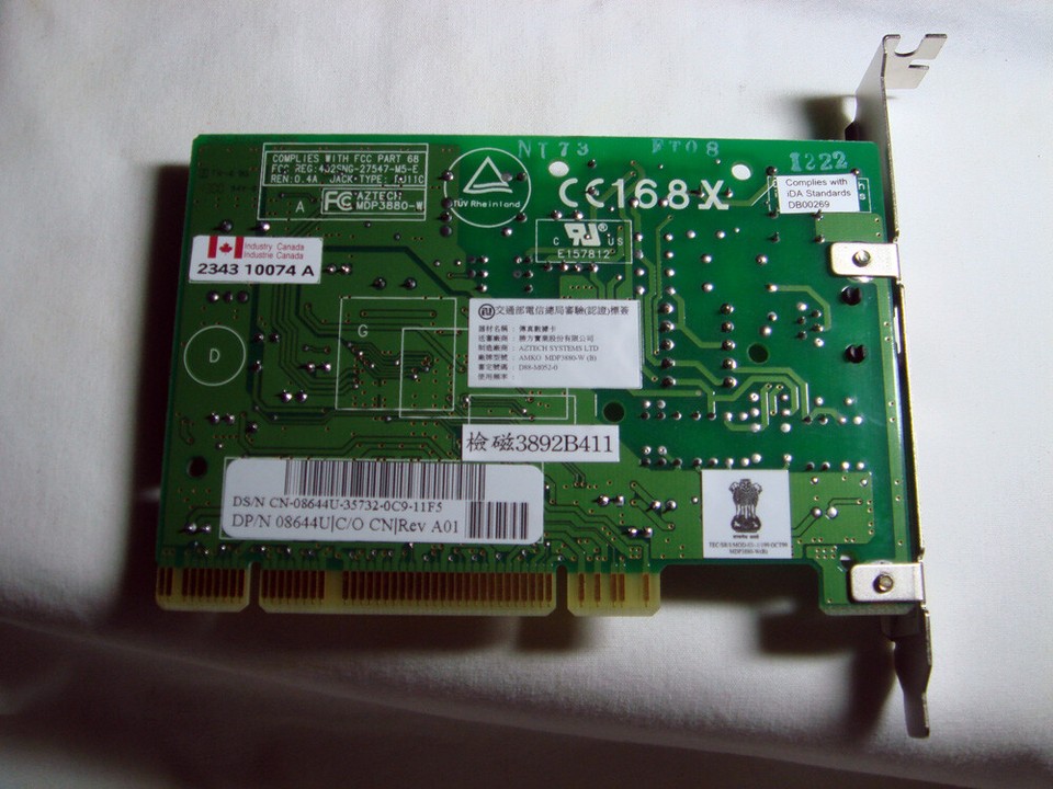 Aztech Systems Internal PCI 56K Data Fax/Modem (MDP3880-W(b)) | eBay