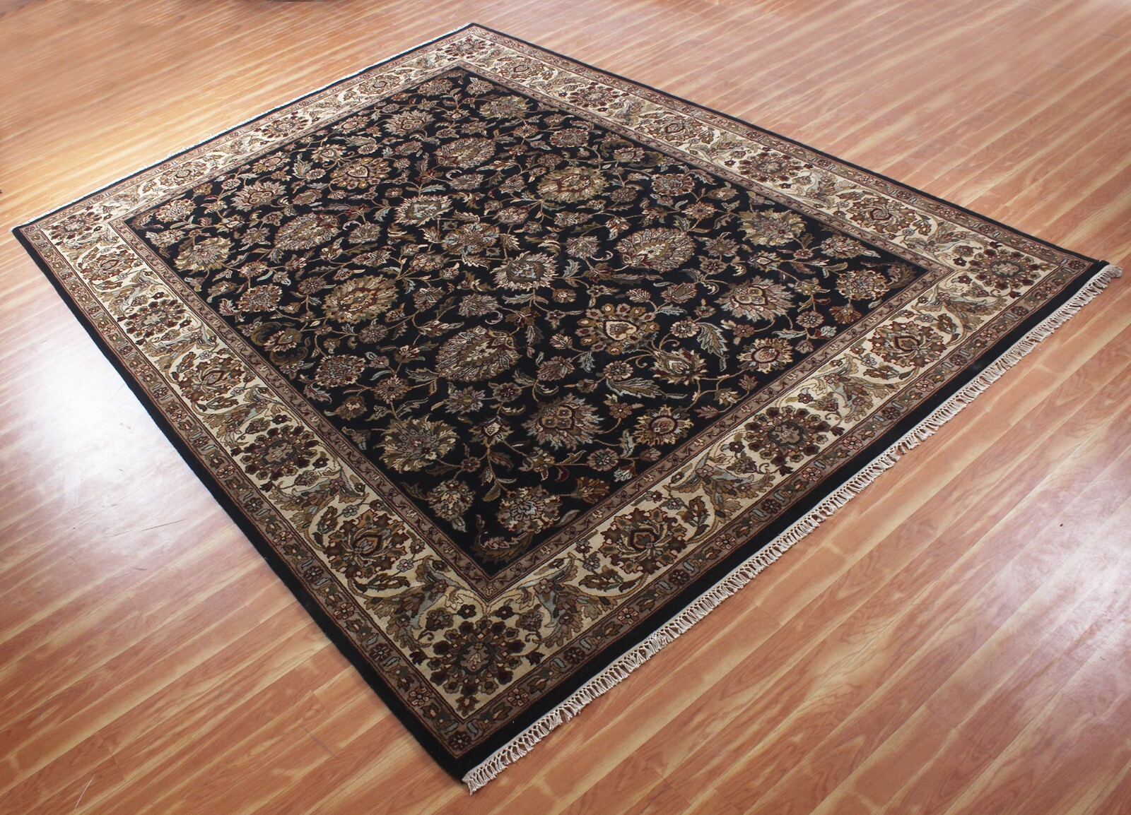 Large Wool Area Rugs for Living Room Hand-Knotted Oriental Black ...