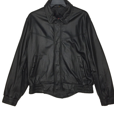 HJC Leather Motorcyle Jacket Mens 44 Black | eBay