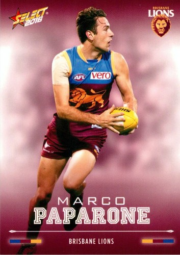 New 2016 BRISBANE LIONS AFL Card MARCO PAPARONE | eBay