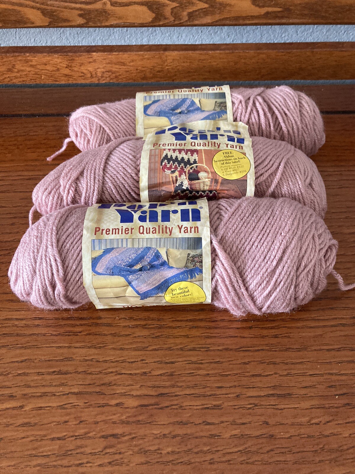 Lot 3 Skeins Vintage Pop'N Yarn Acrylic 4 Ply Worsted USA A3-060 Rose ...