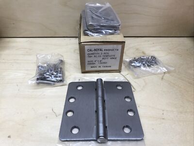 3 Cal-Royal Hinges 4" x 4" Template Butt Hinges- TBH RC-33 Finish US26D ...