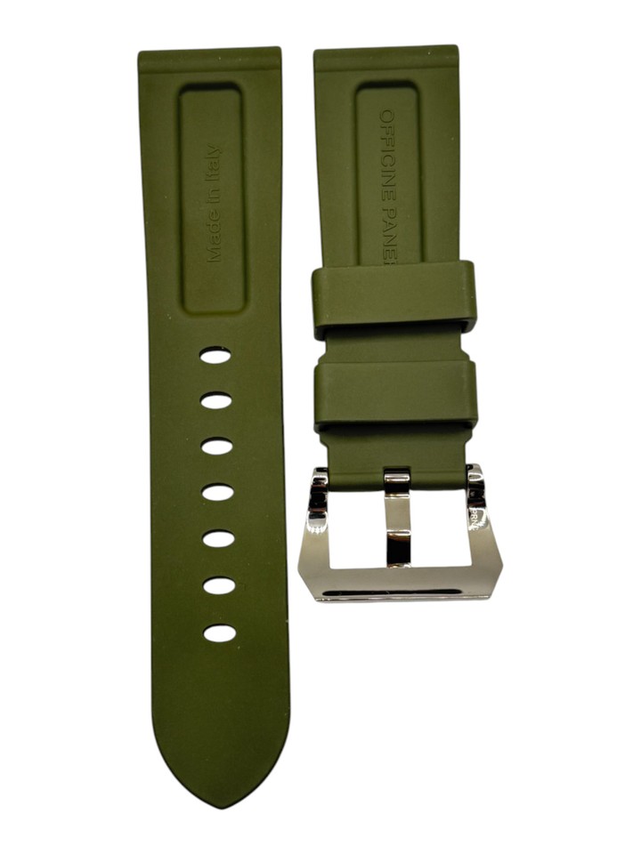Panerai Military Green Rubber Strap 24/22 (BA) W/ Tang Pin Buckle OEM ...