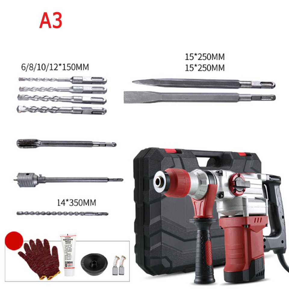 Brushless Cordless Electric Pick Hammer Drill Combo Kit with Battery ...