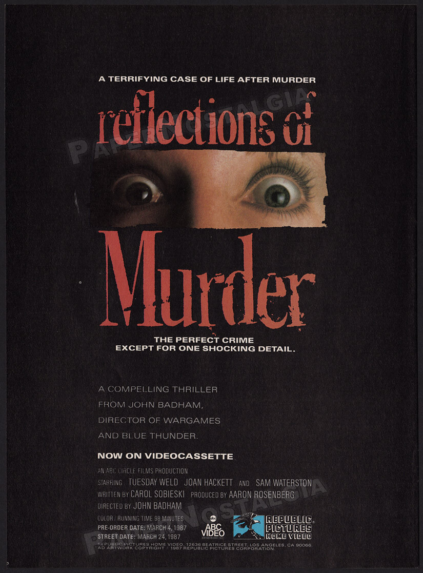 REFLECTIONS OF MURDER__Orig. 1987 Trade print AD / ADVERTISEMENT ...