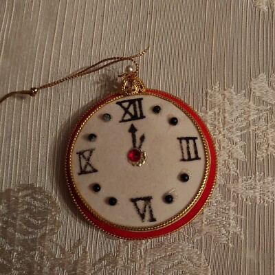 Vintage Handmade Flocked Foam Clock Christmas Ornament RETRO Unique | eBay