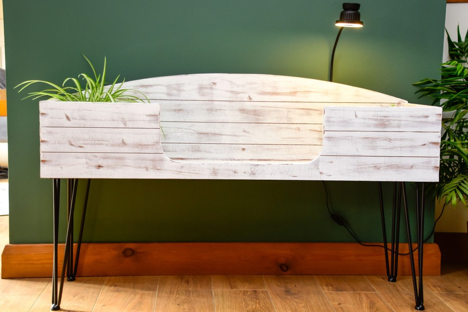 4ft Open Top Tortoise Table with Glass Window on Hairpin Legs | eBay UK