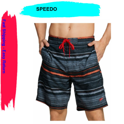 SPEEDO Mens Black Striped Regular Fit Shorts, S | eBay