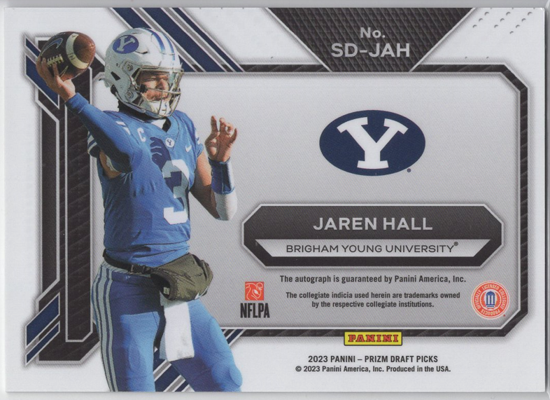 JAREN HALL 2023 Panini Prizm Draft Picks Signing Day AUTO Autograph Vikings QB | eBay