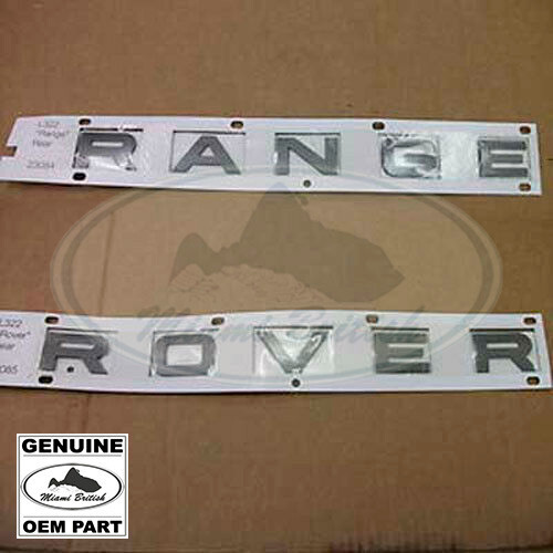 LAND ROVER REAR DOOR TAIL GATE BRUNEL METALLIC DECAL BADGE ¨RANGE ROVER ...