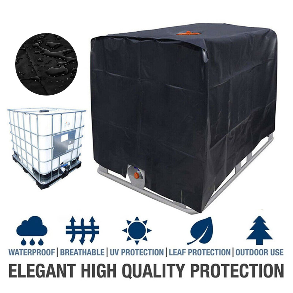 1000L Water Tank Cover Sun Protective Hood 210D UV Resistant Rain IBC ...