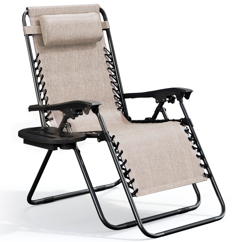 Zero Gravity Chair Foldable Outdoor Recliner Lounge Chaise w ...