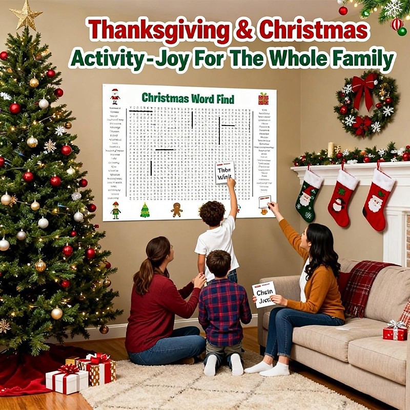Christmas Word Search Poster – Wall Game, Poster-Size Word Search ...
