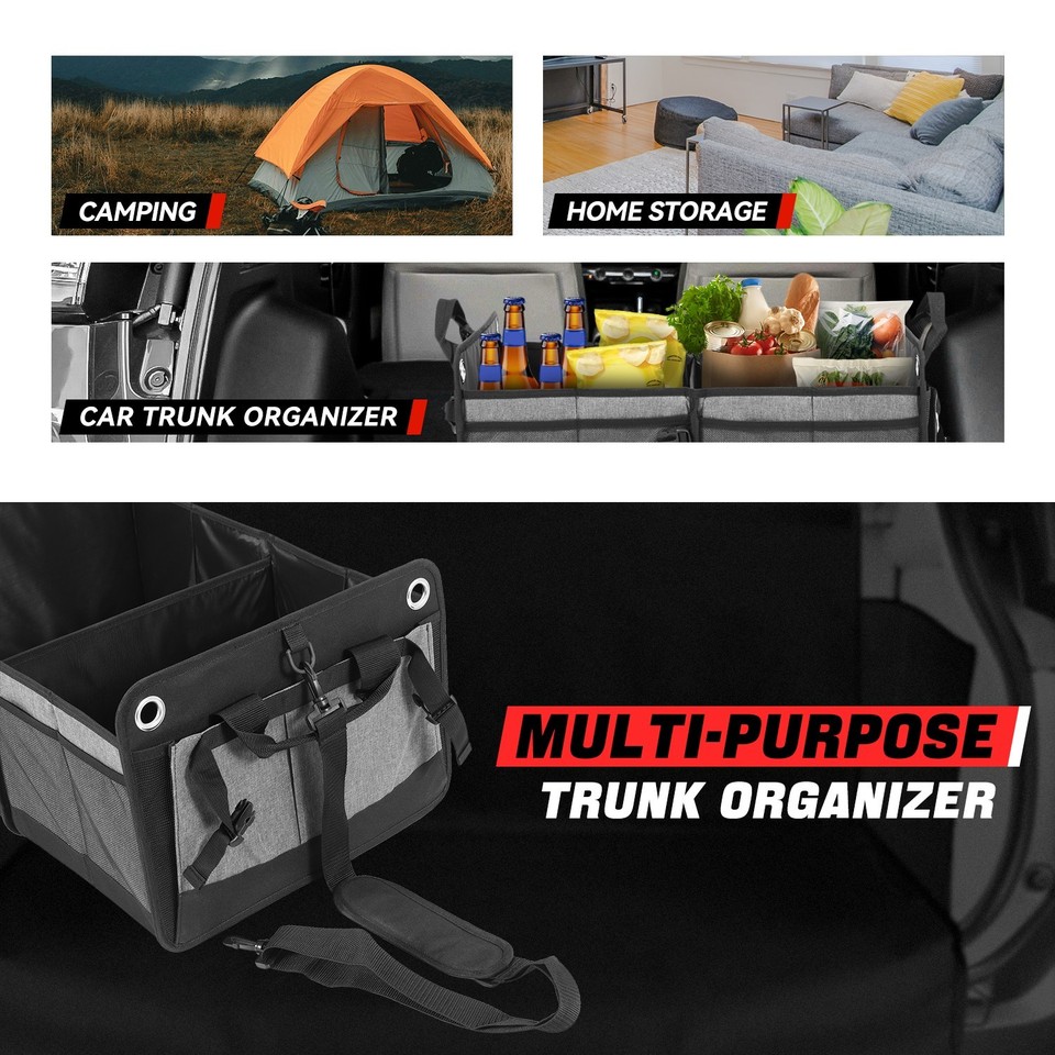 Trunk Cargo Organizer Folding Storage Collapsible Bag Bin for Car Truck ...